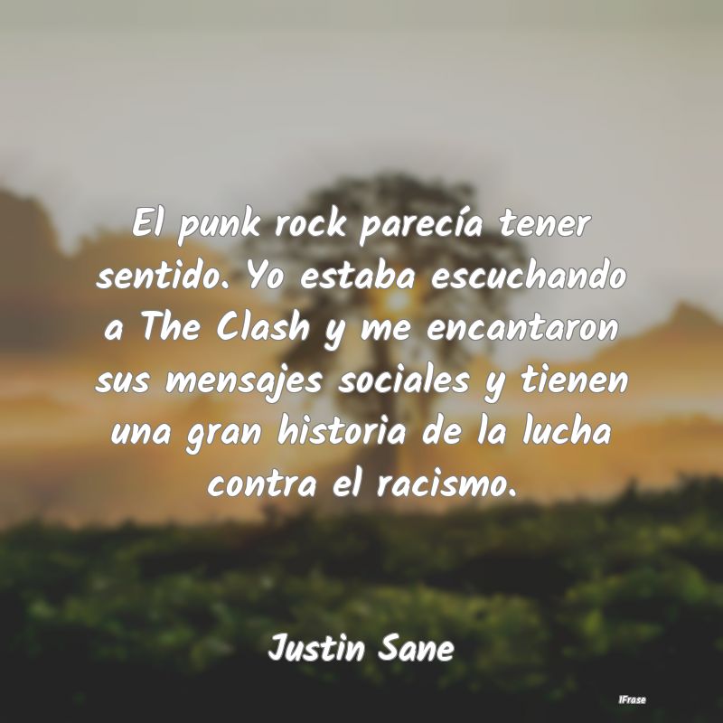 El punk rock parecía tener sentido. Yo